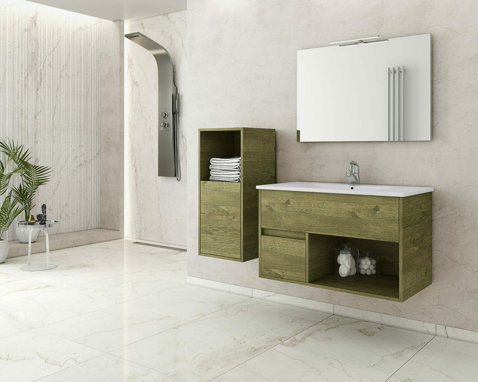 ΕΠΙΠΛΟ ΜΠΑΝΙΟΥ DROP SORRENTO 75 NATURAL WOOD ΜΕ ΒΑΣΗ, ΝΙΠΤΗΡΑ ...