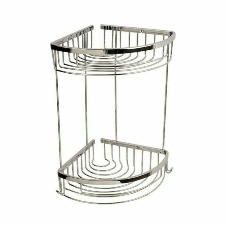 Ραφιέρα Μπάνιου Διπλή Γωνιακή Inox Tema 74002